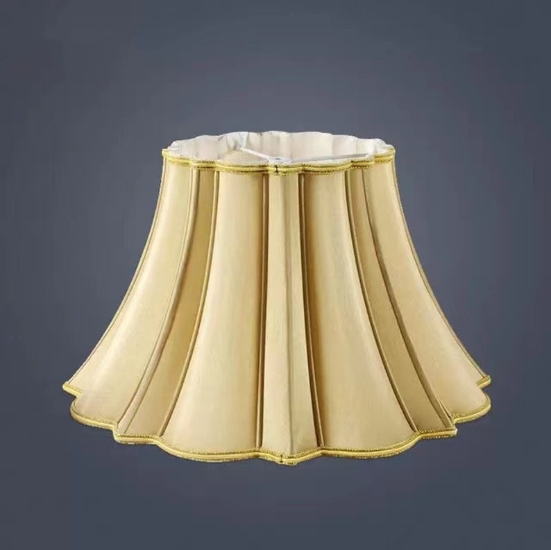Large Scalloped Oval Bell Lamp Shades Silk Lampshades for - Etsy
