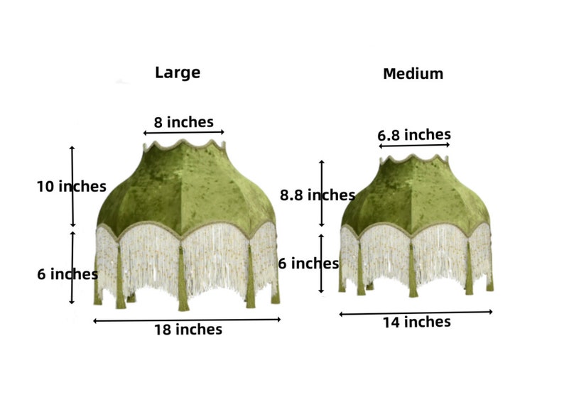 Handmade Fringed Lamp Shades Green Velvet Victorian - Etsy