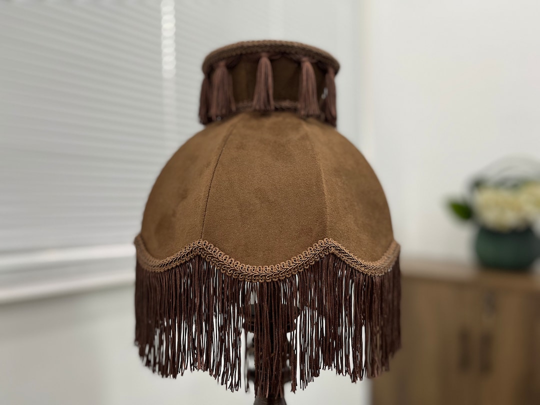 Retro Lamp Shade With Tassels, Velvet Victorian Lampshade for Table ...