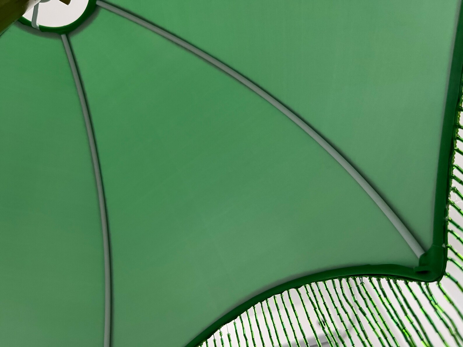 Jade Green Silk Lamp Shade With Beaded Tassels, Vintage Fringed ...