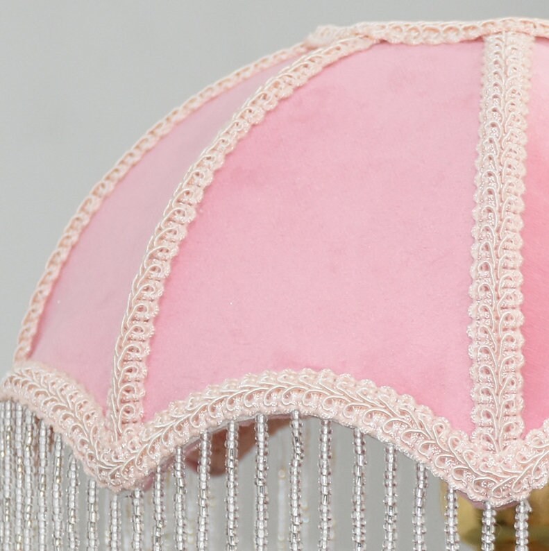 Pink Velvet Lamp Shades Retro Style Lampshade for Table Lamp / - Etsy