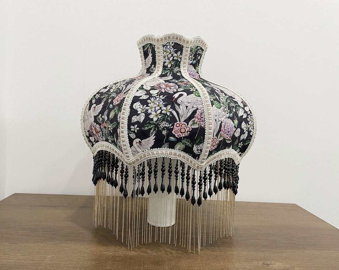 European Style Vintage Lampshade With Tassels, Scallop Dome Lamp Shade ...