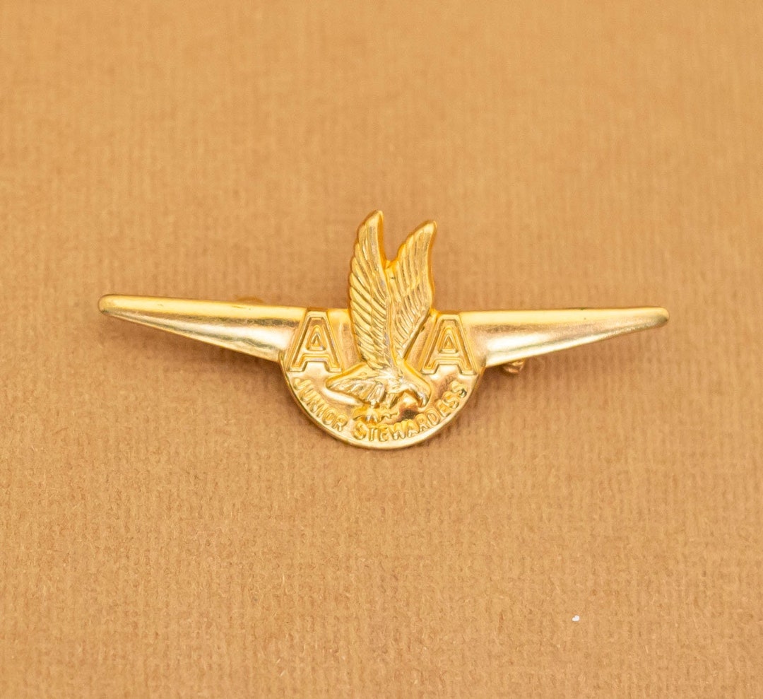 Vintage Eagle Crest Gold Tone Emblem Brooch - Y20 - Etsy