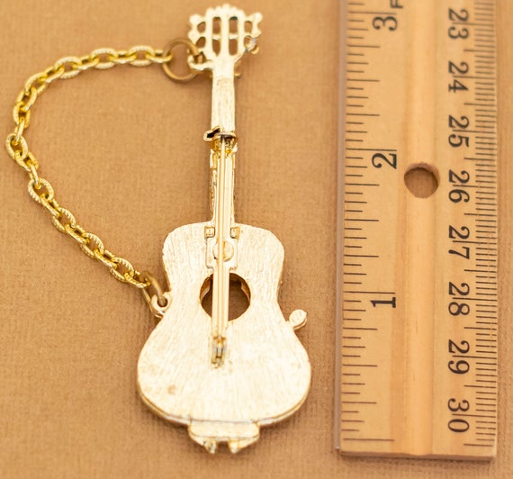 Vintage Classic Acoustic Chained Guitar Gold Tone Bro… - Gem