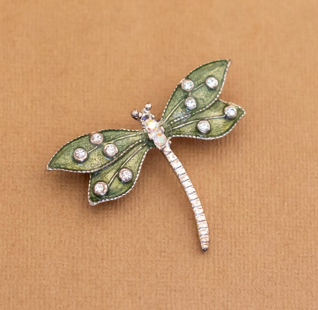 Vintage Intricate Dragonfly Rhinestone Wings Brooch - Y15 - Etsy