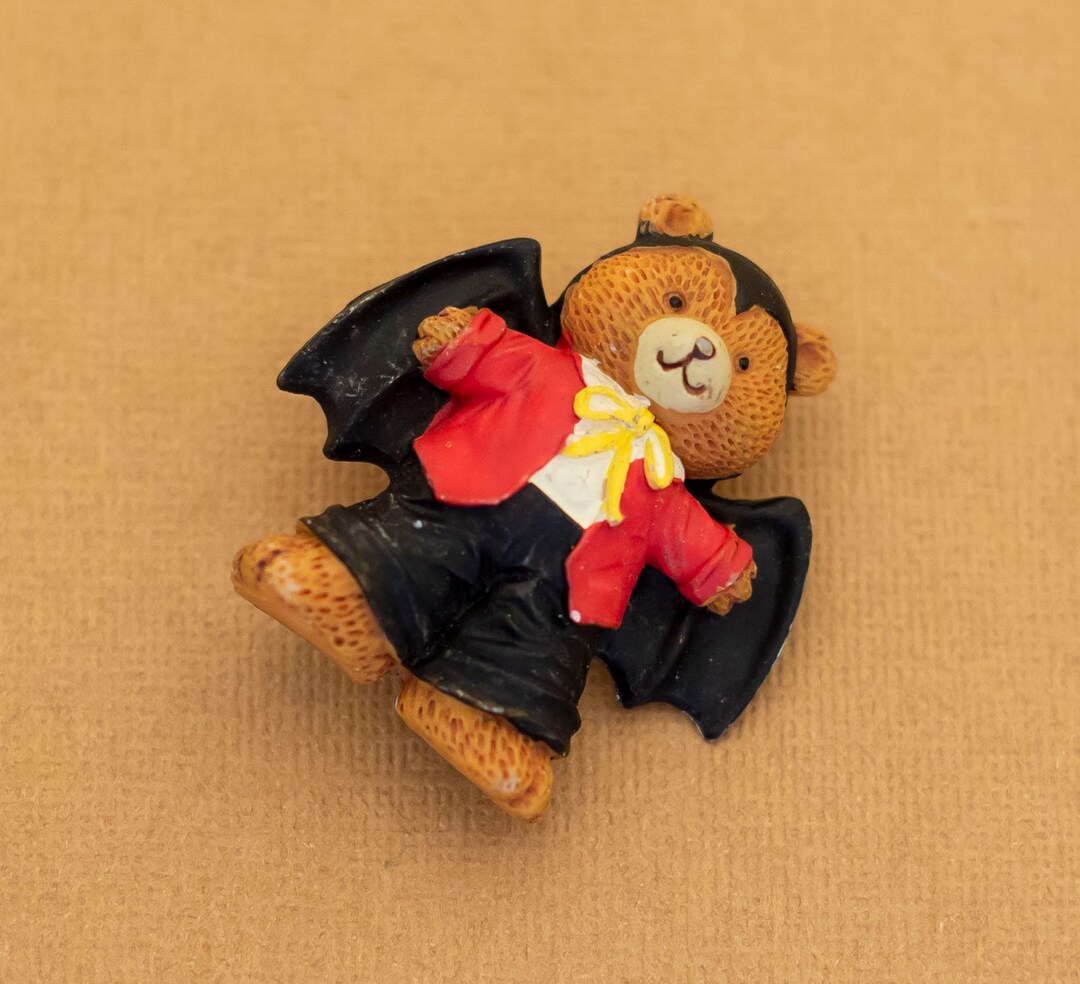 Vintage Vampire Halloween Teddy Bear Adorable Spooky Brooch - Y3 - Etsy