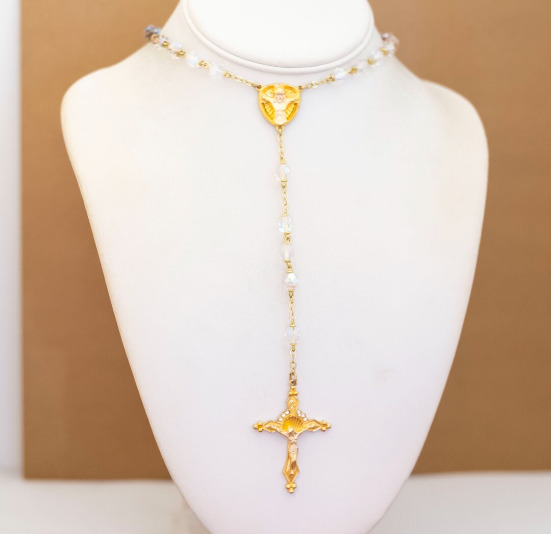 32 Inch, Vintage Long Religious Cross Pendant Gold Tone Necklace Y22 - Etsy