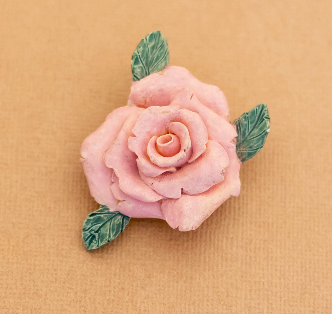 Vintage Art Nouveau Rose Rose Élégante Broche Romantique - Y5 - Etsy France