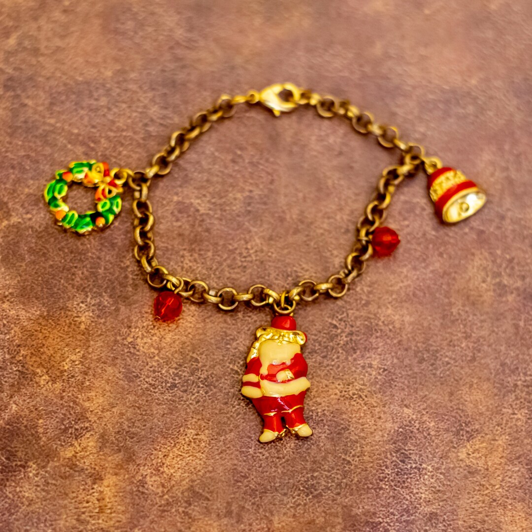 7 Inch, Vintage Santa Claus Christmas Themed Charm Bracelet - Y23 - Etsy