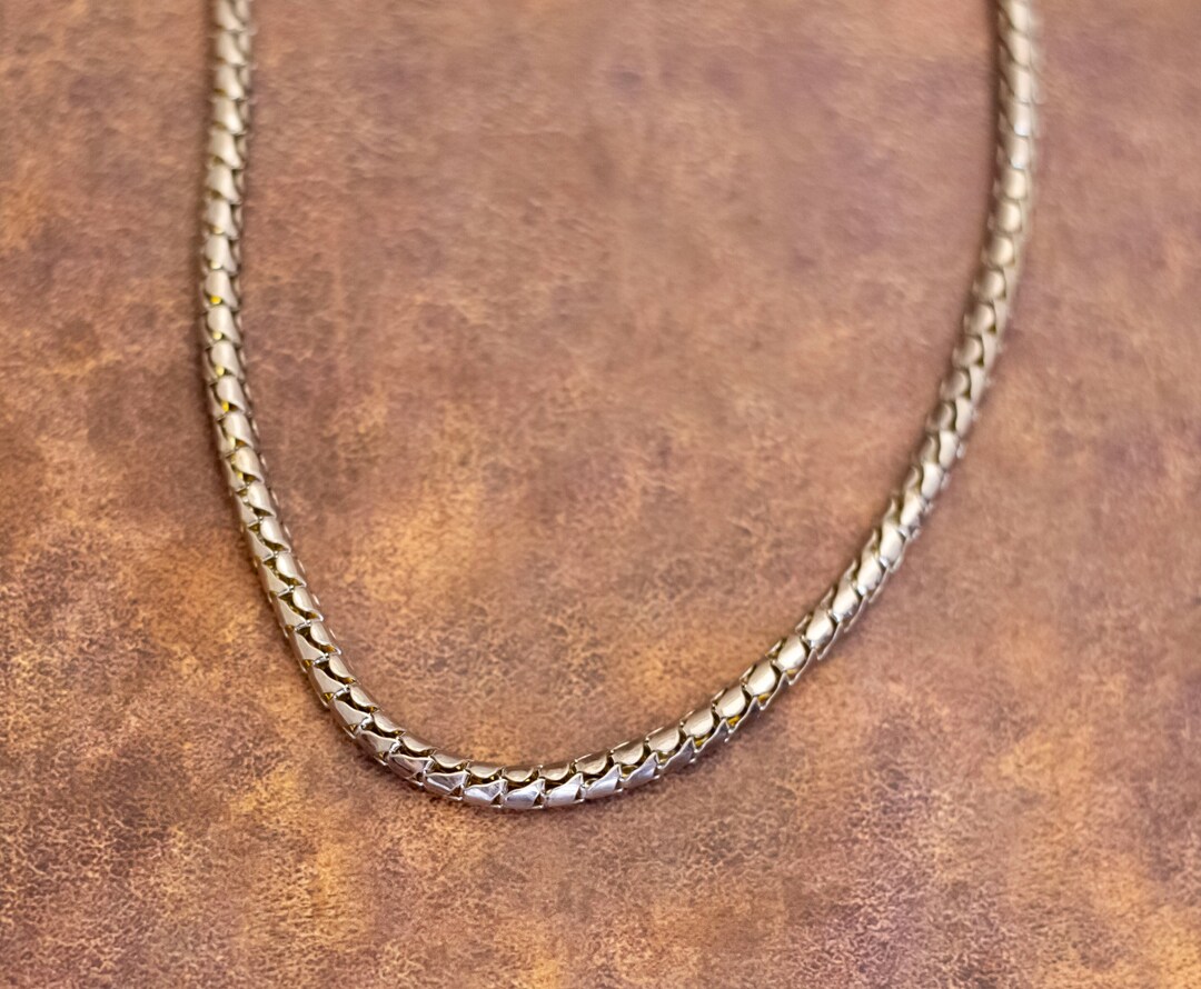 24 Inch, Vintage Silver Tone Abstract Serpent Chain Necklace - Y23 - Etsy