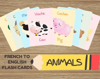French Flashcard Printable - Etsy