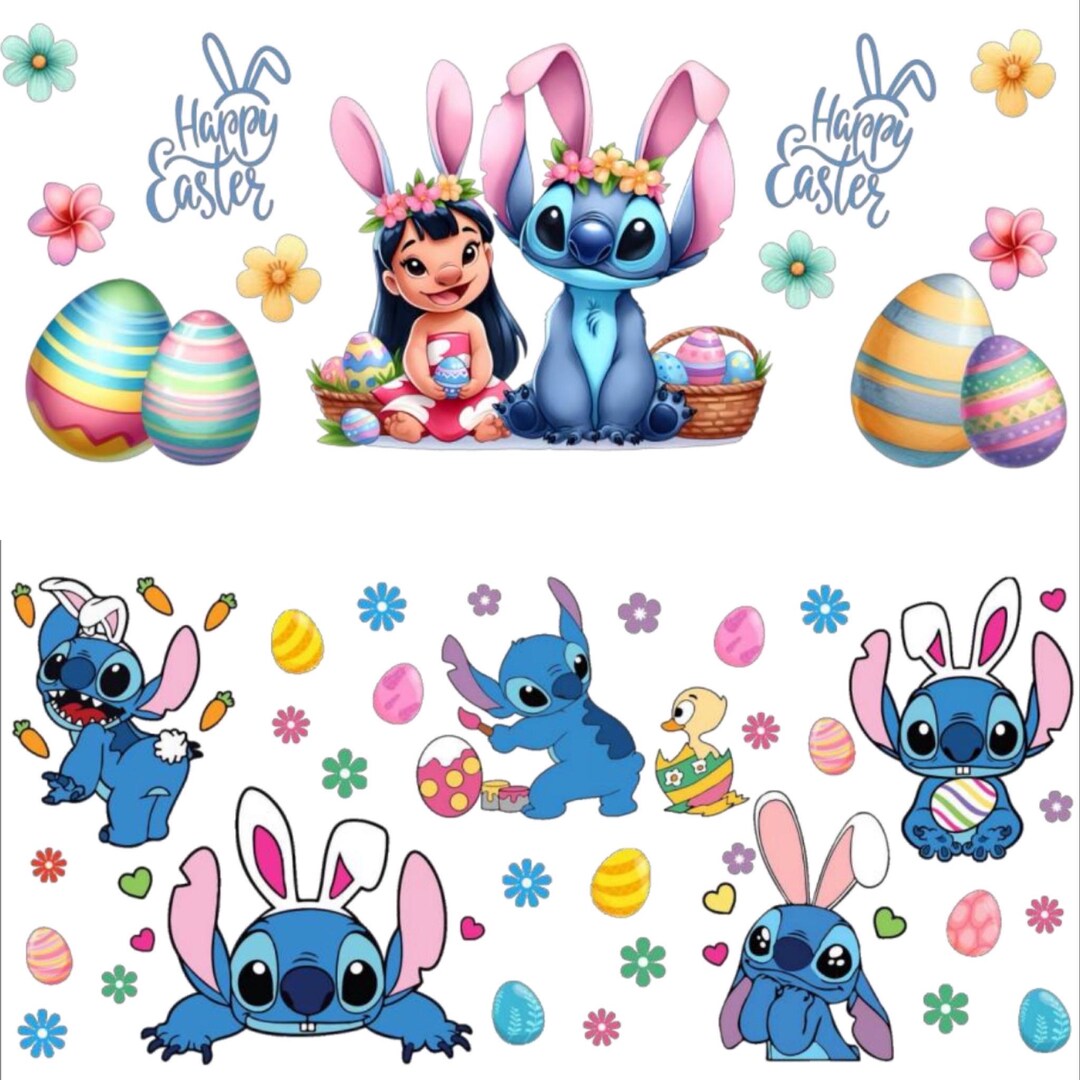 Lilo and Stitch,easter UVDTF, UV DTF Cup Wrap, Transfers, Ready to Apply - Etsy