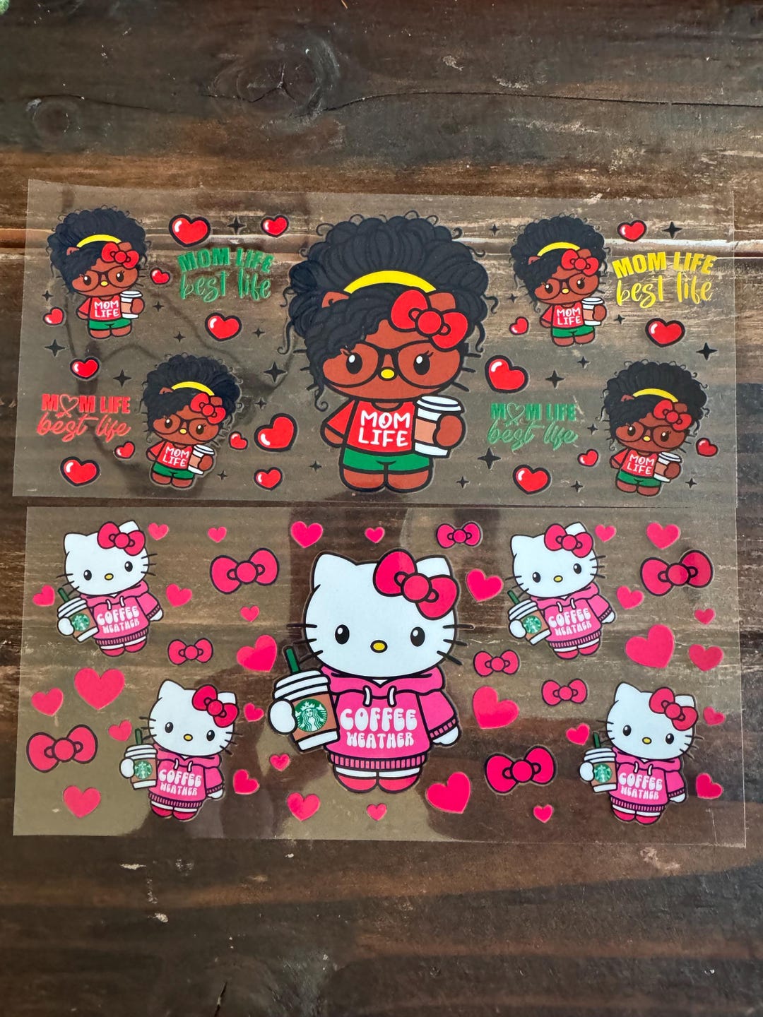 Hello Kitty Mom Life Uvdtf,hello Kitty UV DTF Cup Wrap,transfers, Ready ...
