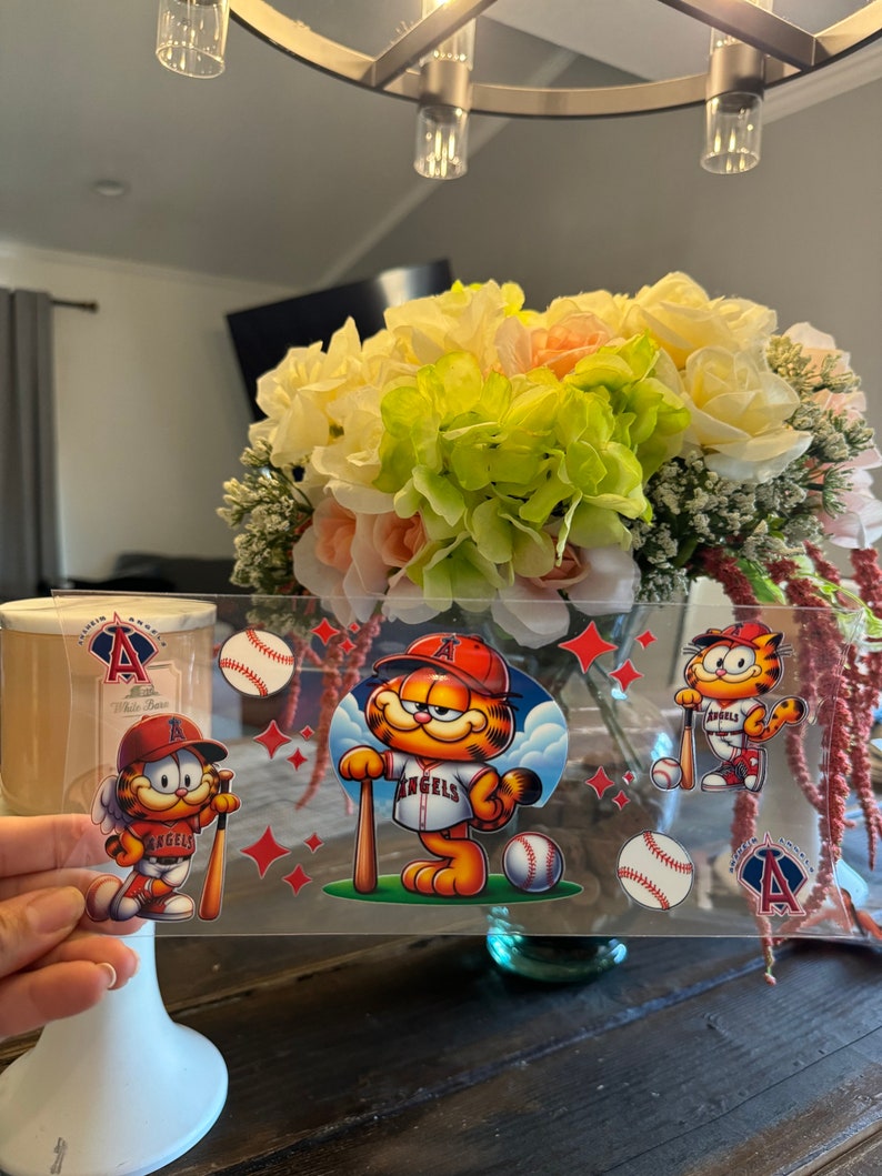 Los Angeles Angels,garfield,hello Kitty,baseball,uvdtf, UV DTF Cup Wrap ...