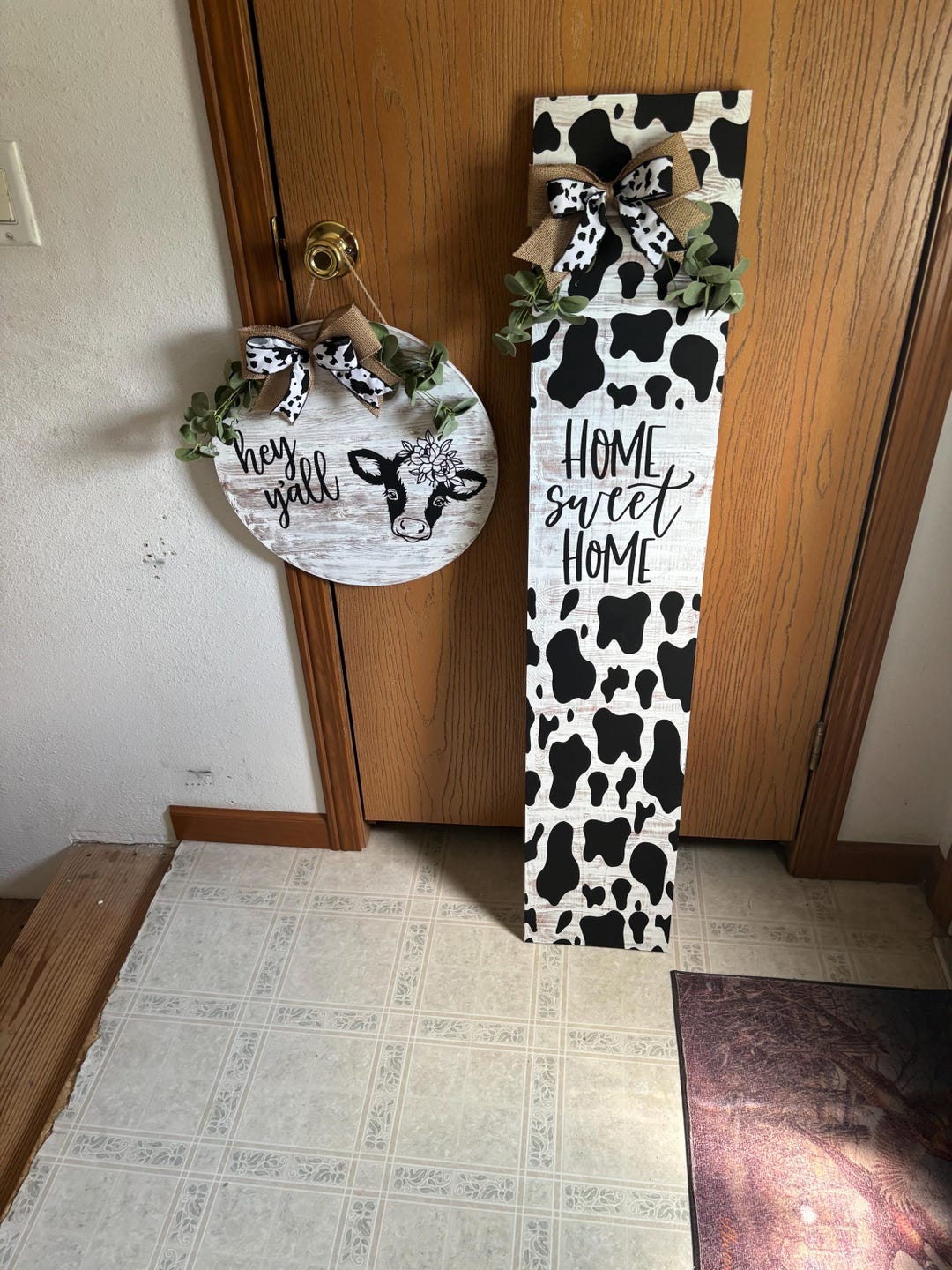 Beautiful Cow Print Front Porch Set - Etsy