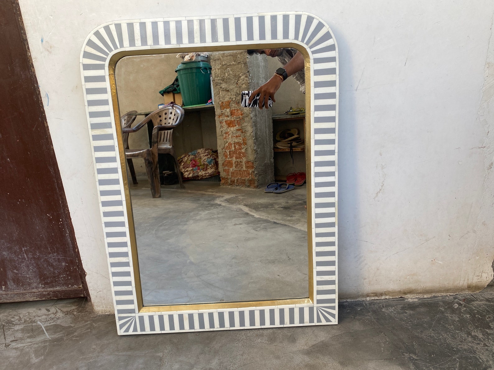 Handmade Bone Inlay Mirror Frame, Inlay Wall Mirror, Inlay Mirror Frame ...