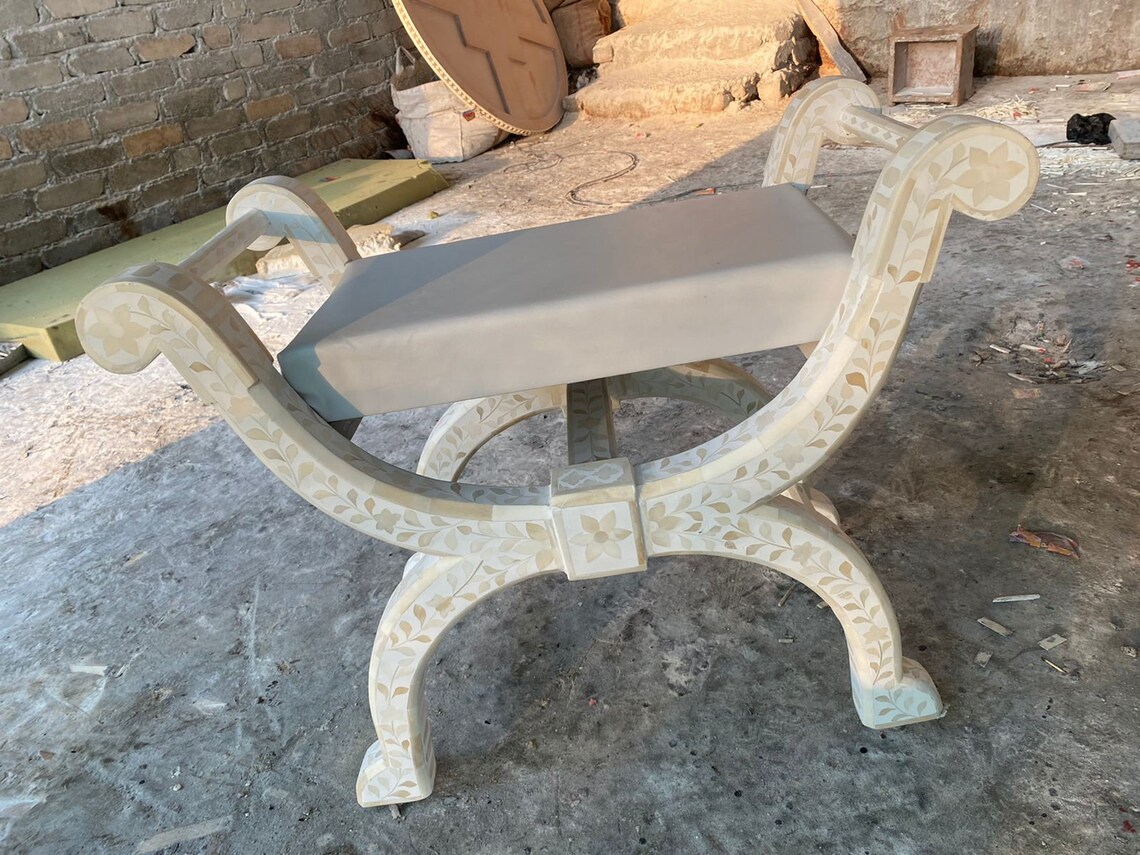 Bone Inlay Roman Chair - Etsy