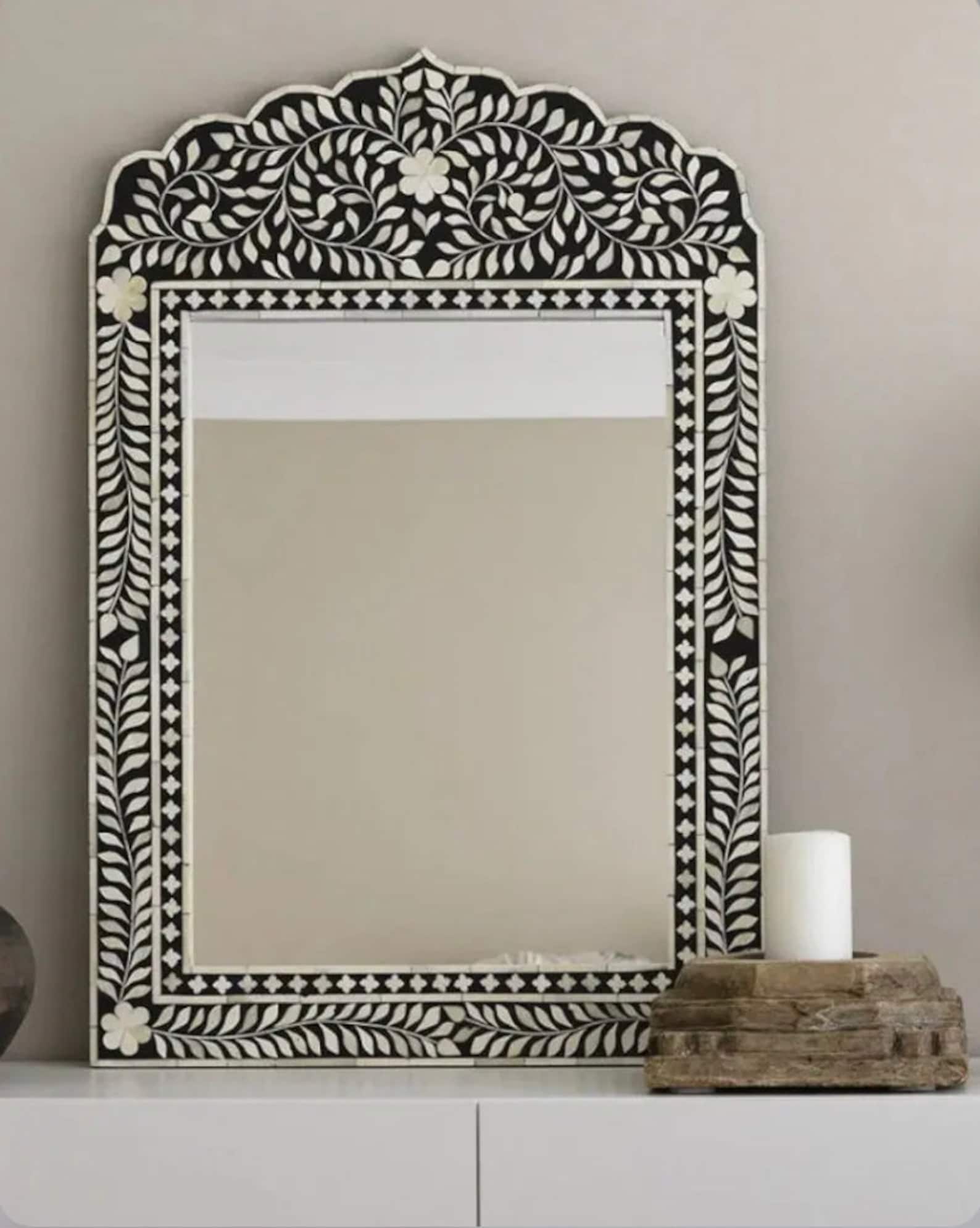 Bone Inlay Mirror - Etsy