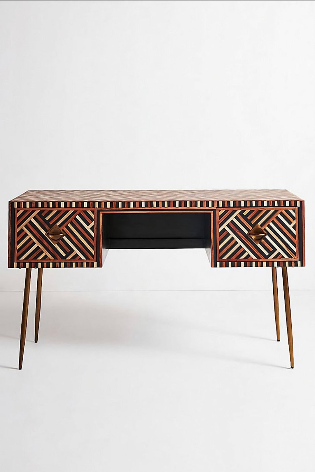 Bone Inlay Optical Desk | Optical Design 2 Drawers Desk, Optical Design ...