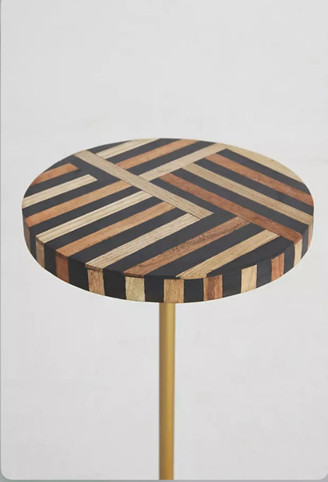 Round Side Table , Bone Inlay End Table , Bone Inlay Furniture , Small ...