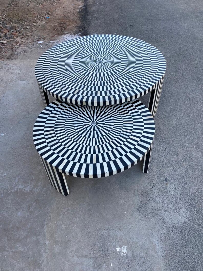 Bone Inlay Round Table, Bone Inlay Center Table, Coffee Table Round ...