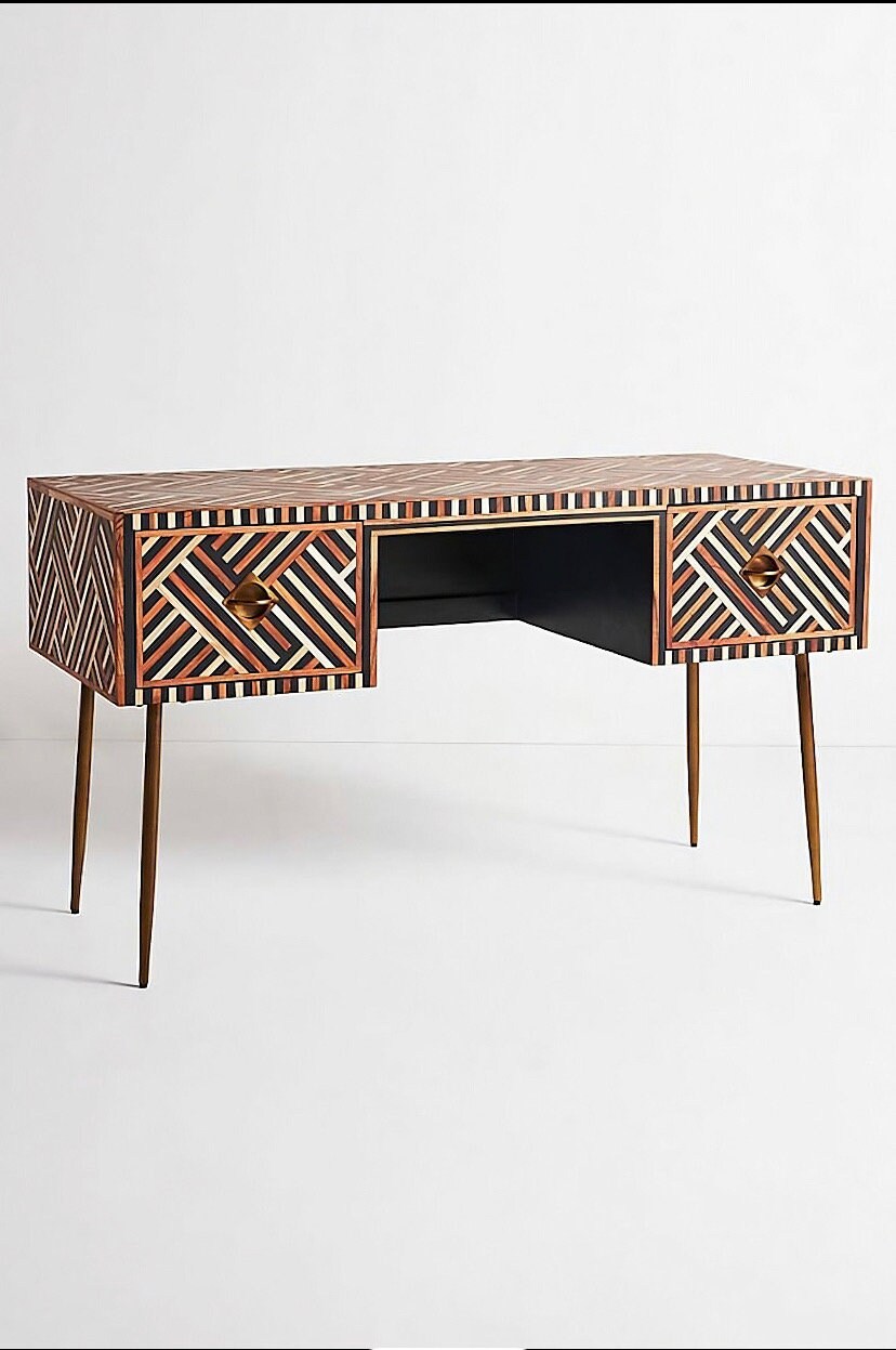 Bone Inlay Optical Desk | Optical Design 2 Drawers Desk, Optical Design ...