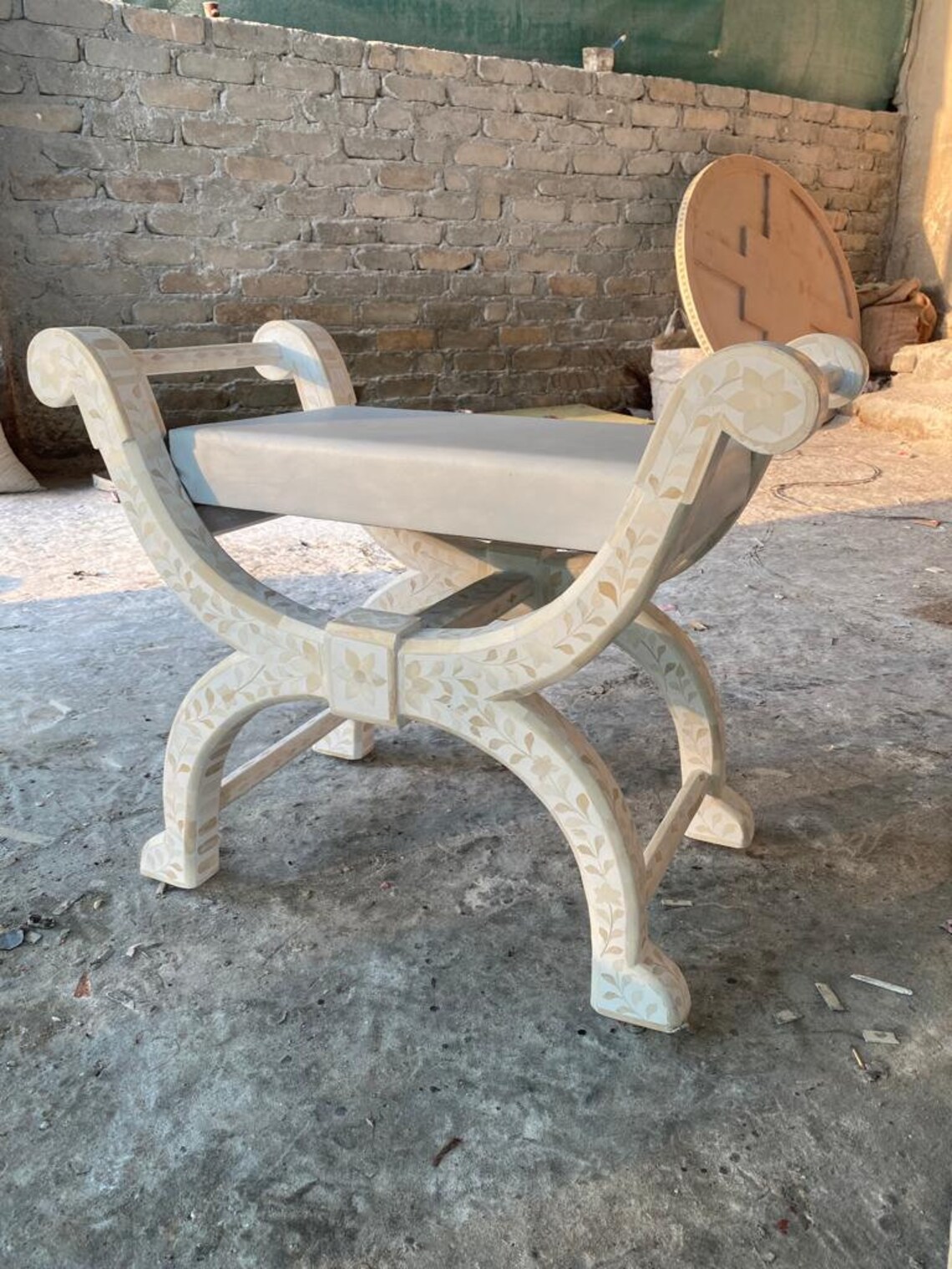 Bone Inlay Roman Chair - Etsy