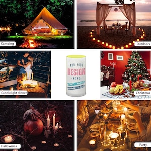 Custom LED Candle Photo Personalized Flameless Candle Logo Design Your ...