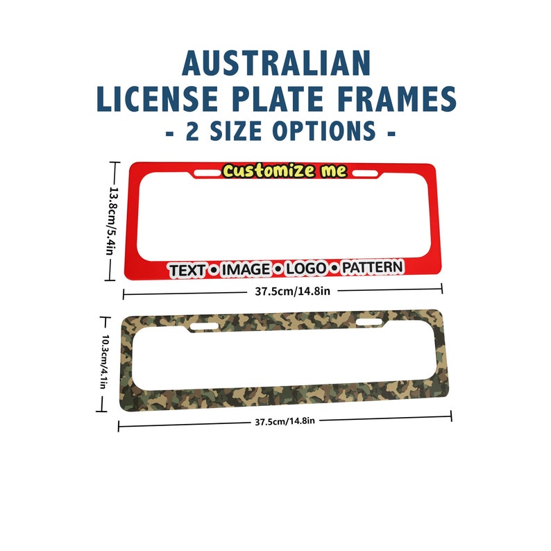 Australian License Number Plate Frame 2 Sizes Personalized Car Tag ...