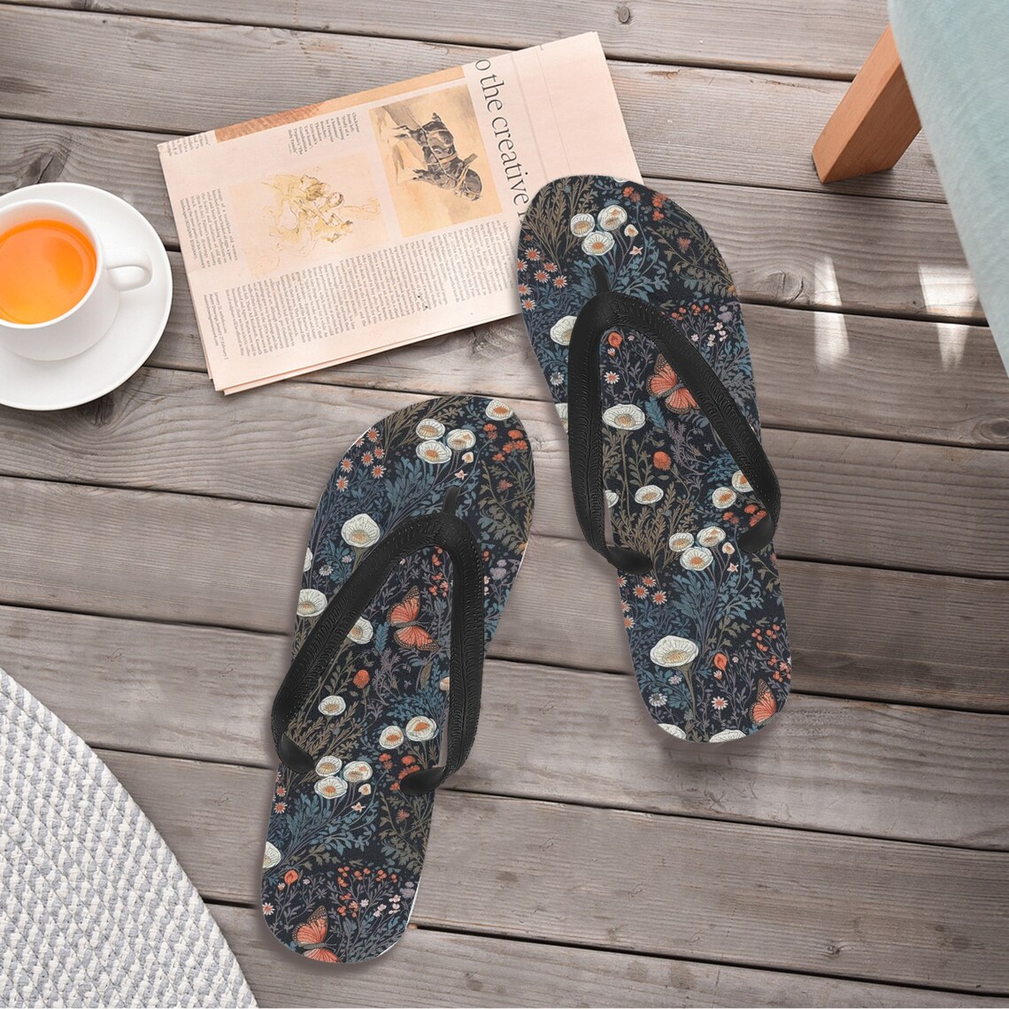 Womens Cottage Core Sandals Cute Whimsical Flip Flops Cottagecore ...