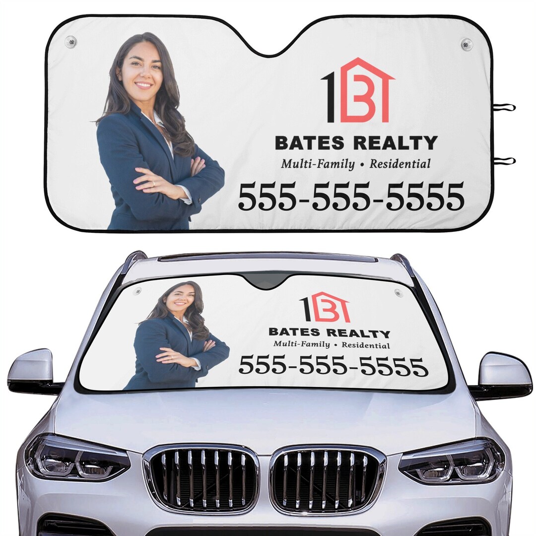 Realtor Advertising Sun Shade Car Accessories Promo Seat Cover for ...
