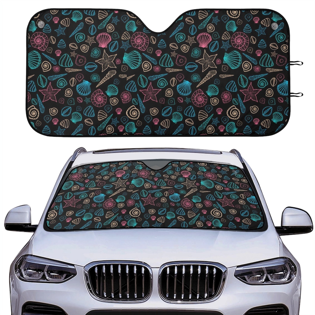 Seashell Sun Shade for Vehicles Cute Beach Lovers Car Sunshade Starfish ...
