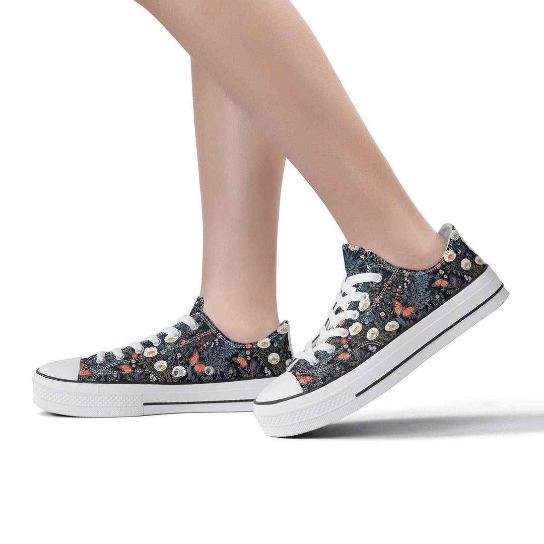 Cottagecore Shoes Womens Hightop Monarch Butterfly Low Top Sneakers ...
