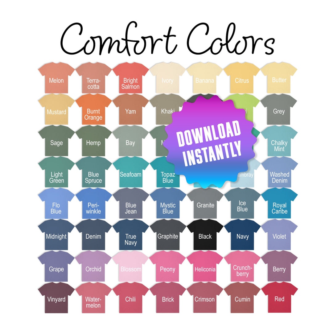 Comfort Colors Color Mockup Chart Comfort Color Color Chart Mockup All ... Comfort Colors Color Mockup Chart Comfort Color Color Chart Mockup All ...