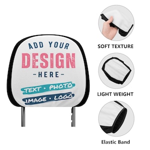 Custom Car Headrest Covers Set Personalized Headrest Covers for ...