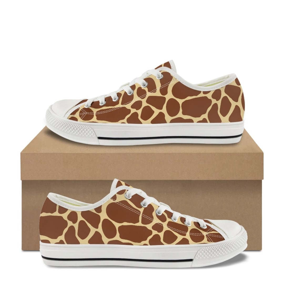 Giraffe Shoes Womens High Tops Safari Animal Print Low Top Sneakers ...
