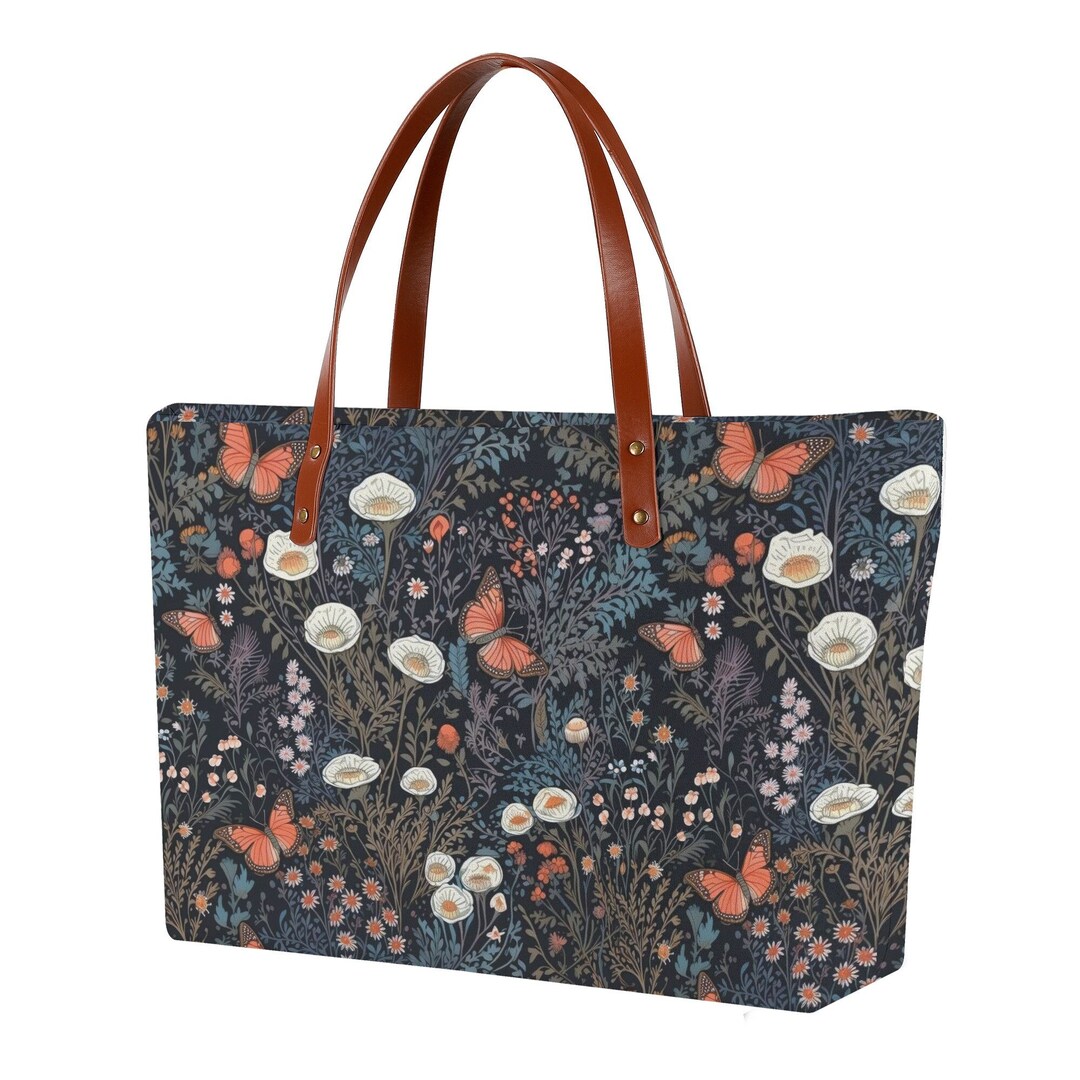 Cottage Core Tote Bag Cute Whimsical Handbag Cottagecore Monarch ...