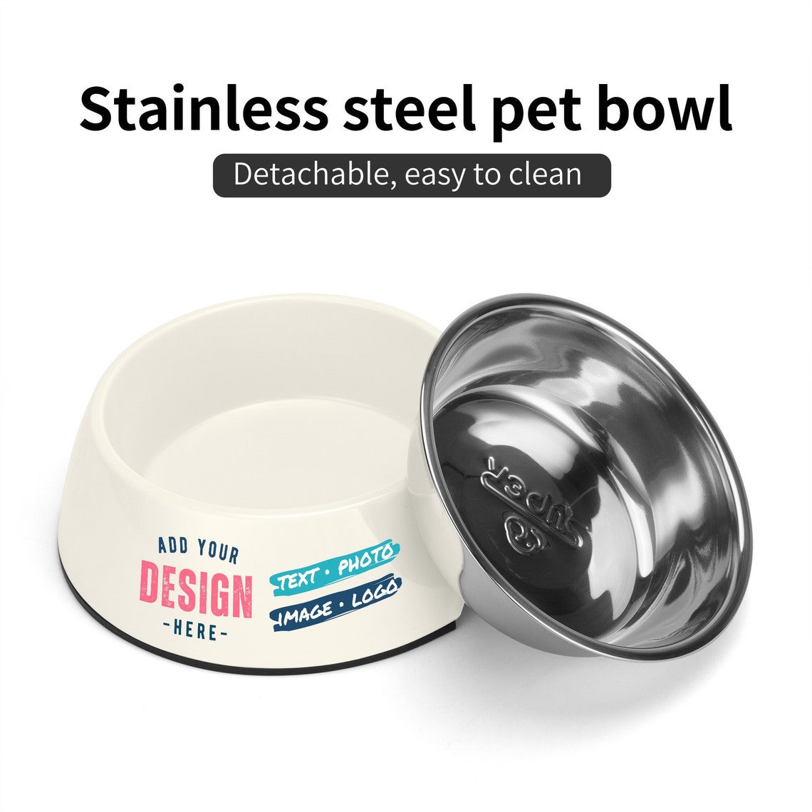 Custom Pet Food Bowl Steel Personalized Dog Bowls Customize With Name ...