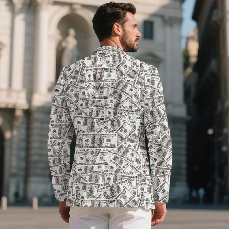 Hundered Dollar Bill Jacket Cash Money Blazer for Men or Women Novelty ...