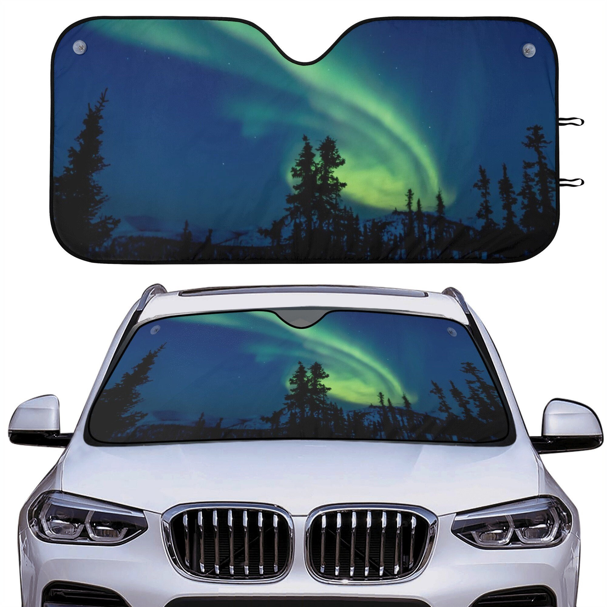 Northern Lights Sun Shade for Vehicles Aurora Borealis Car Sunshade ...