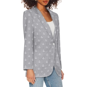 Jaws Mayor Jacket Grey & White Anchor Blazer Nautical Costume Coat ...