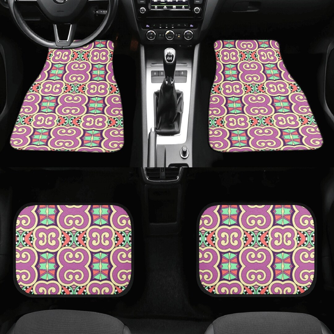 Aztec Tribal Floor Mats for Vehicle Geometric Mayan Car Floor Mats ...