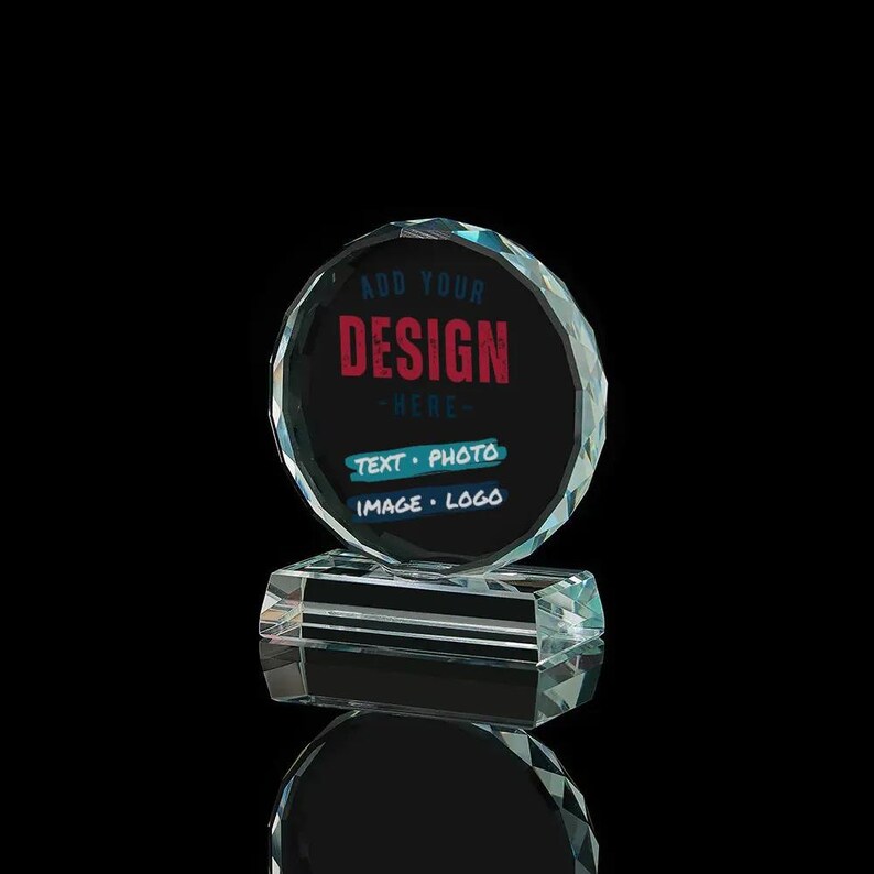 Custom Round Crystal Plaque Memorial Acrylic Trophy Octagon Award ...