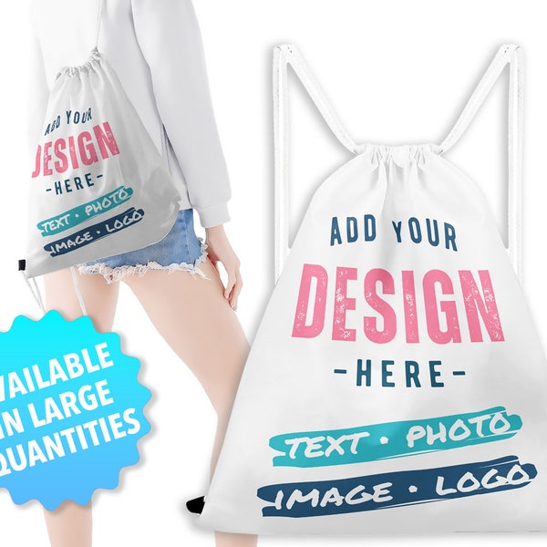 Personalized Logo Drawstring Backpack - Etsy