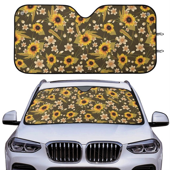 Turquoise Sunflower Sun Shades New Car Gift Summer Flower Auto Sunshade Floral Themed Windshield Cover Cute Vehicle Accessories for Women Etsy Australia