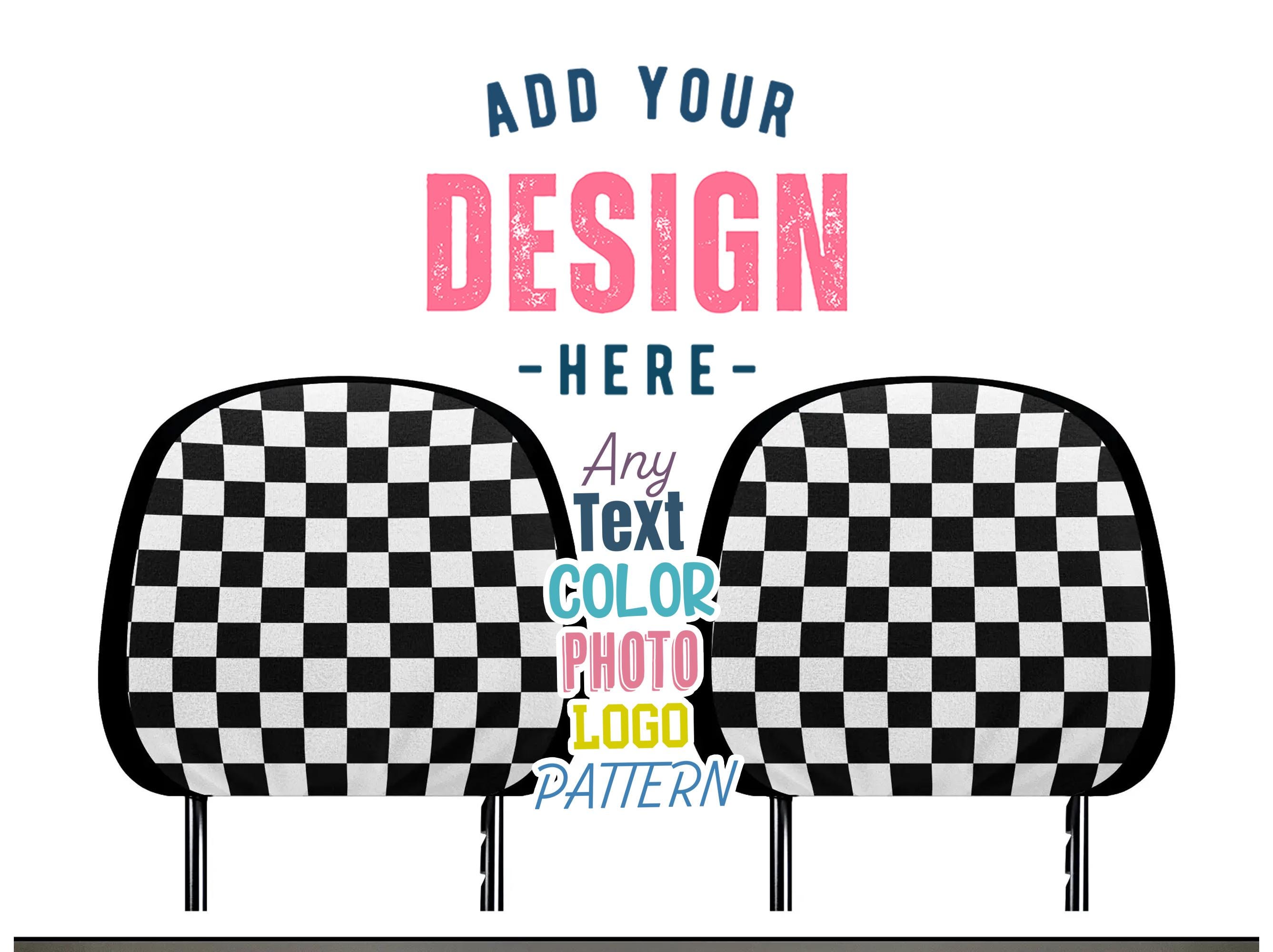 Custom Car Headrest Covers Set Personalized Headrest Covers for ...