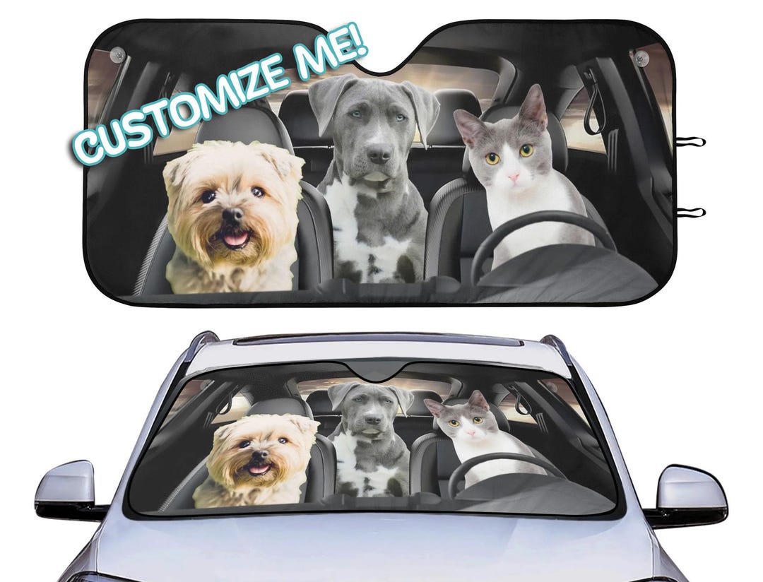 Personalized Car Sun Shade for Dog Lover Gifts for Dad Cat Mom New ...