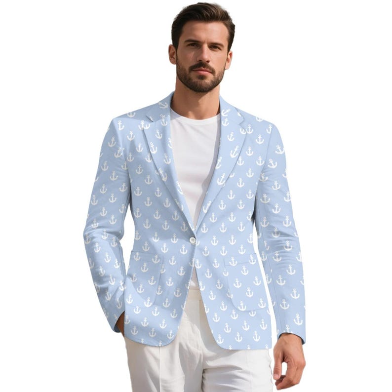 Nautical Jacket Ship Anchor Blazer for Men Women Novelty Gift Boat ...