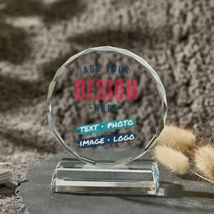 Custom Round Crystal Plaque Memorial Acrylic Trophy Octagon Award ...