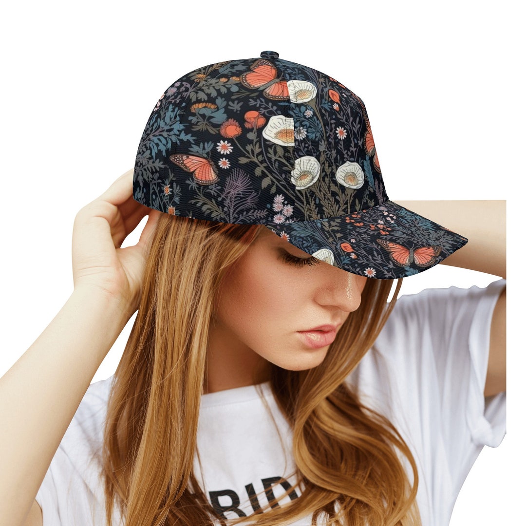 Cottagecore Floral Womens Hat Cute Monarch Butterfly Baseball Caps for ...